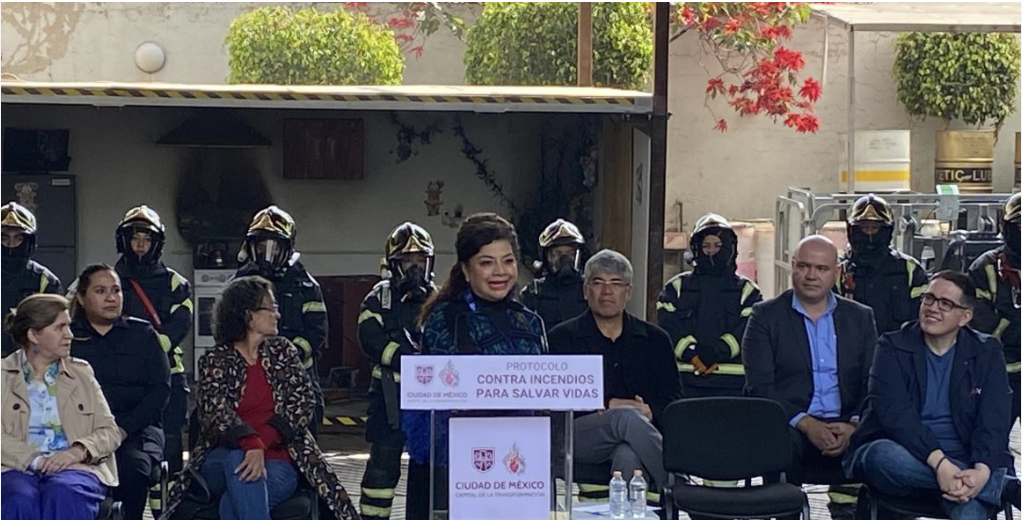 Clara Brugada presenta protocolo para prevenir incendios en temporada invernal - El Soberano